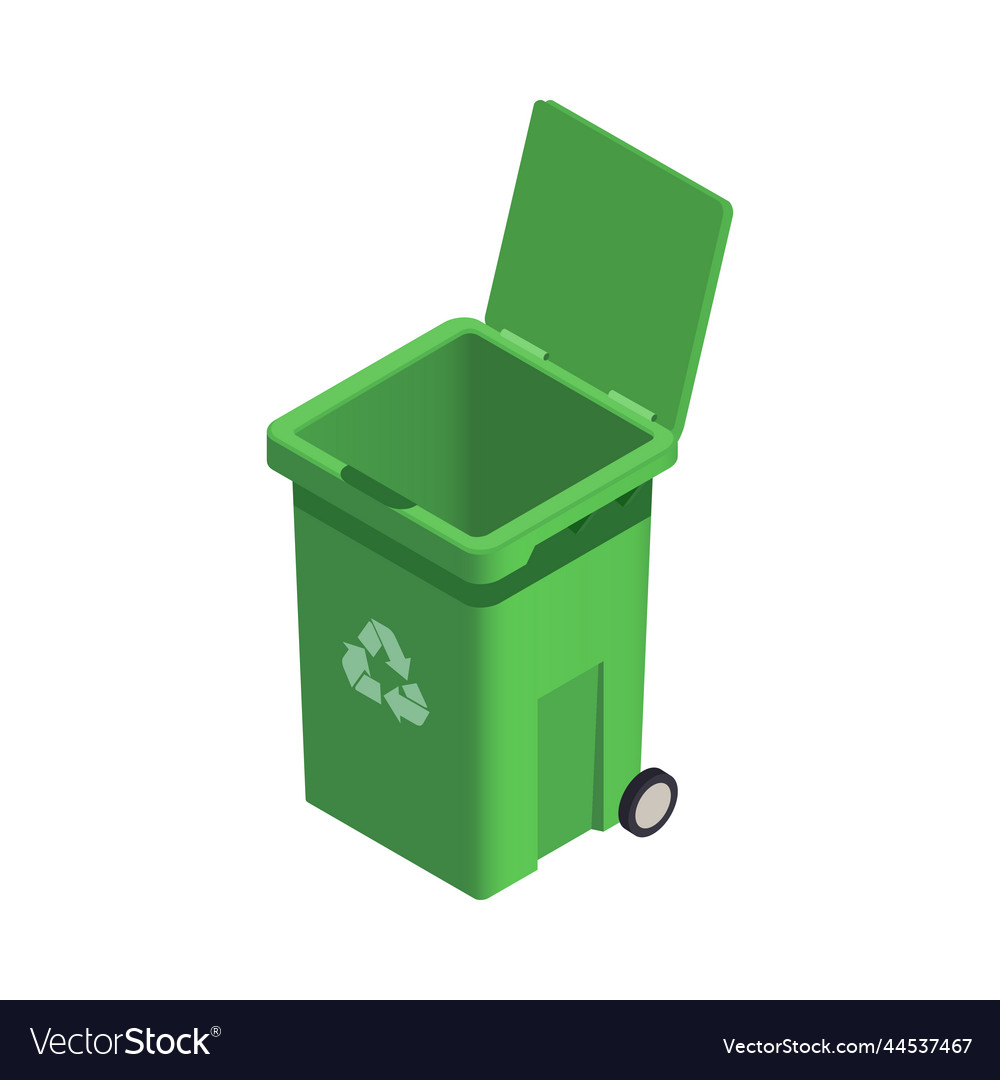 Isometric garbage bin Royalty Free Vector Image