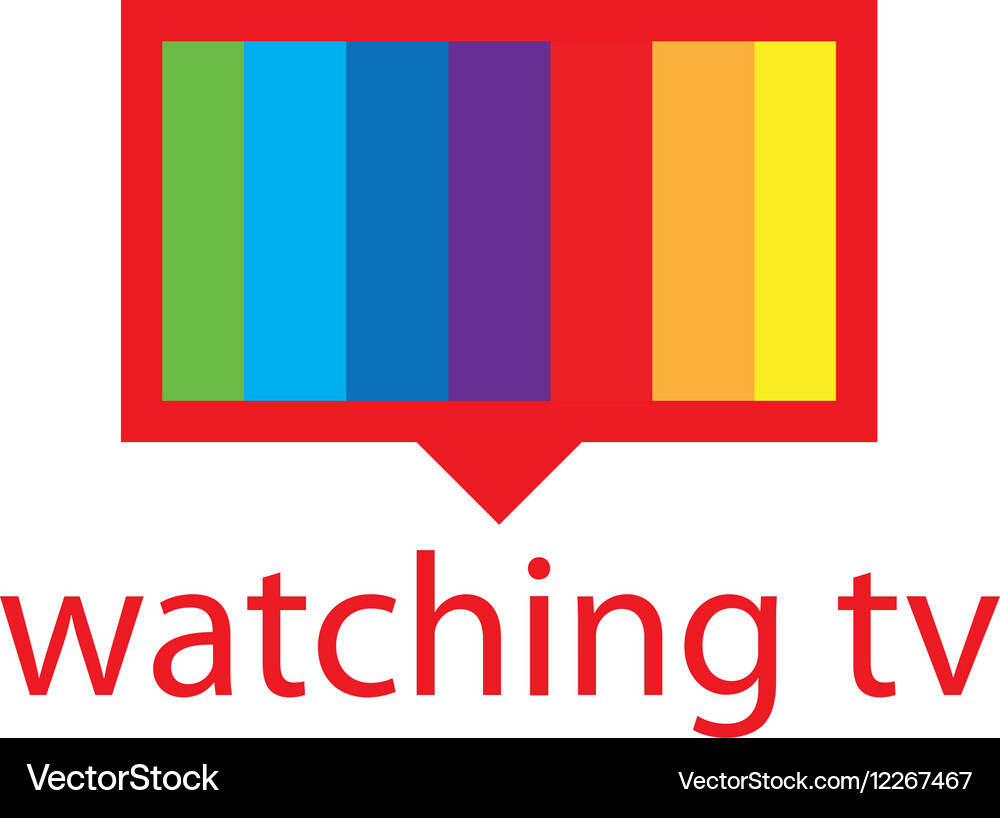 Logo with a spectrum in the tv screen Royalty Free Vector