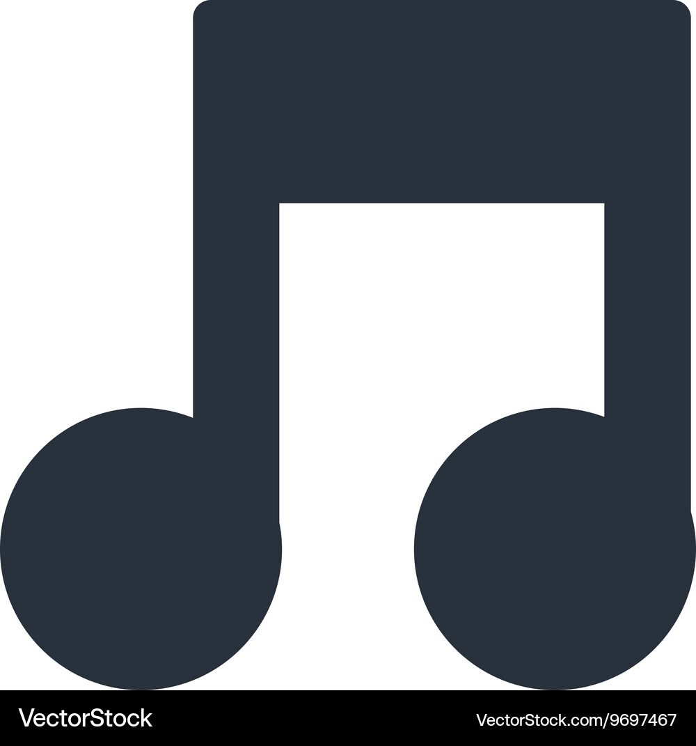 Music note icon in black and white Royalty Free Vector Image