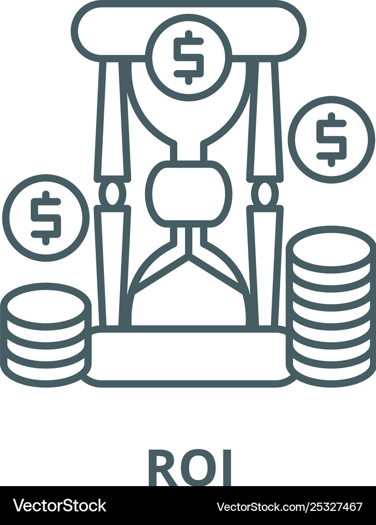 Roi line icon linear concept outline sign Vector Image