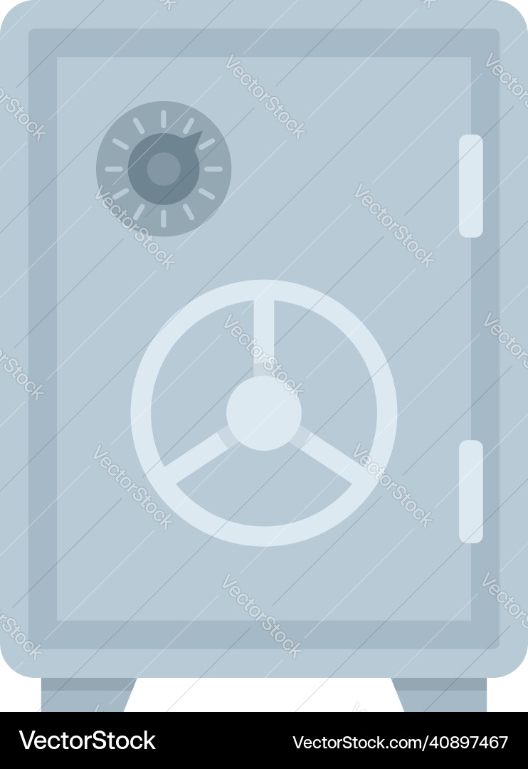 Room service metal safe icon flat isolated Vector Image