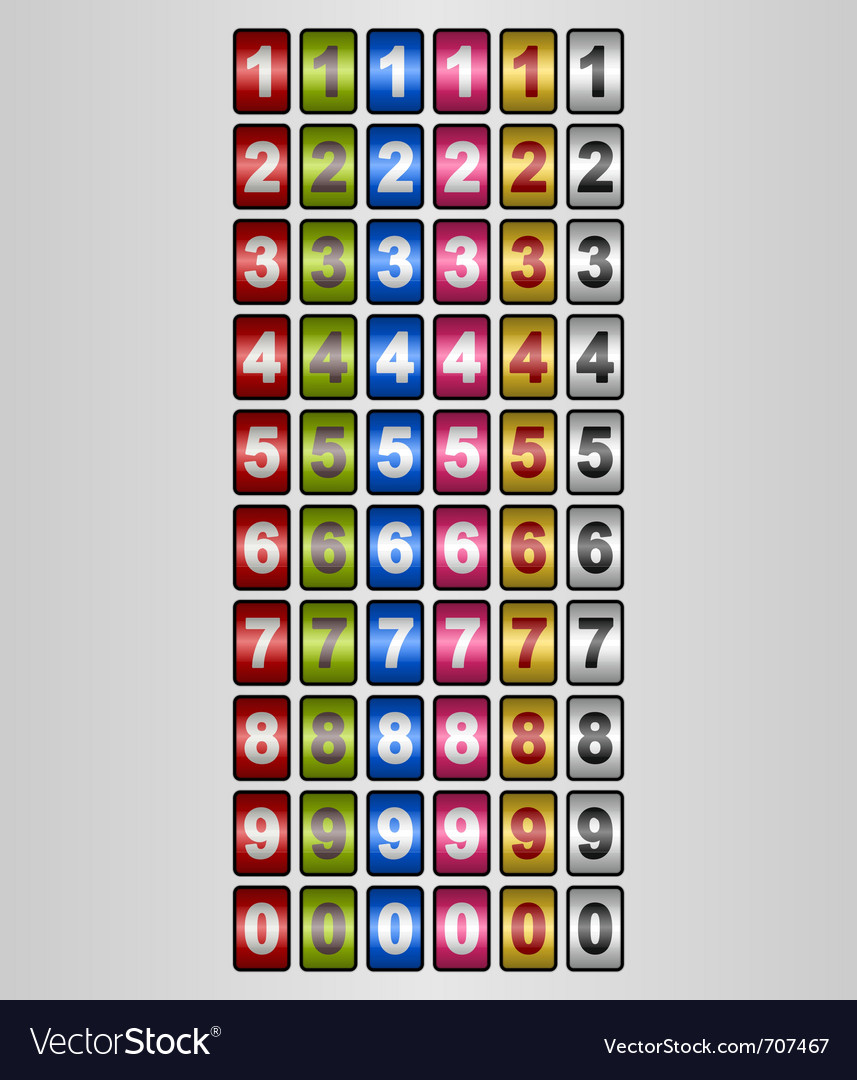 Rotating numbers Royalty Free Vector Image - VectorStock