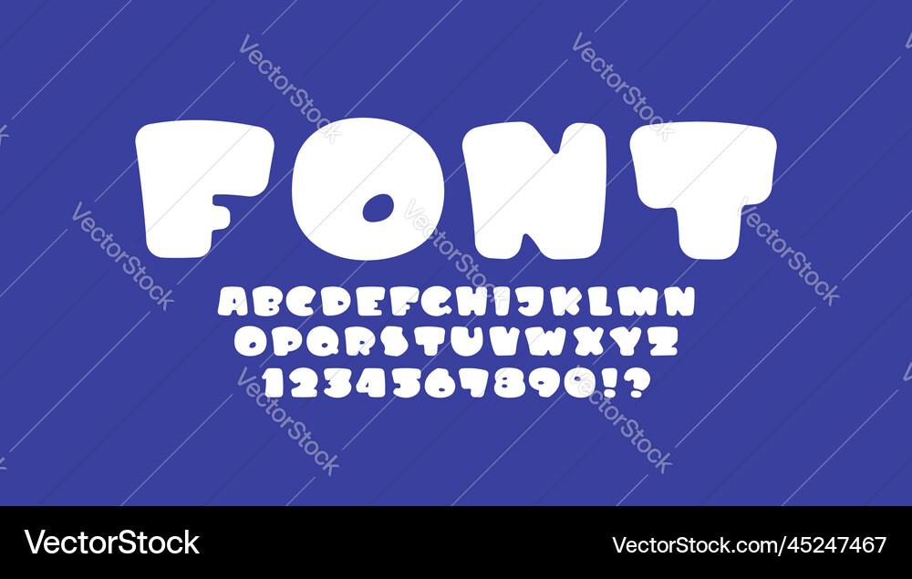 Rounded font in the comics style cartoon alphabet Vector Image