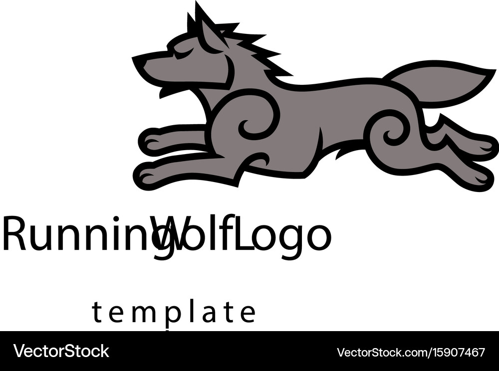Running wolf Royalty Free Vector Image - VectorStock