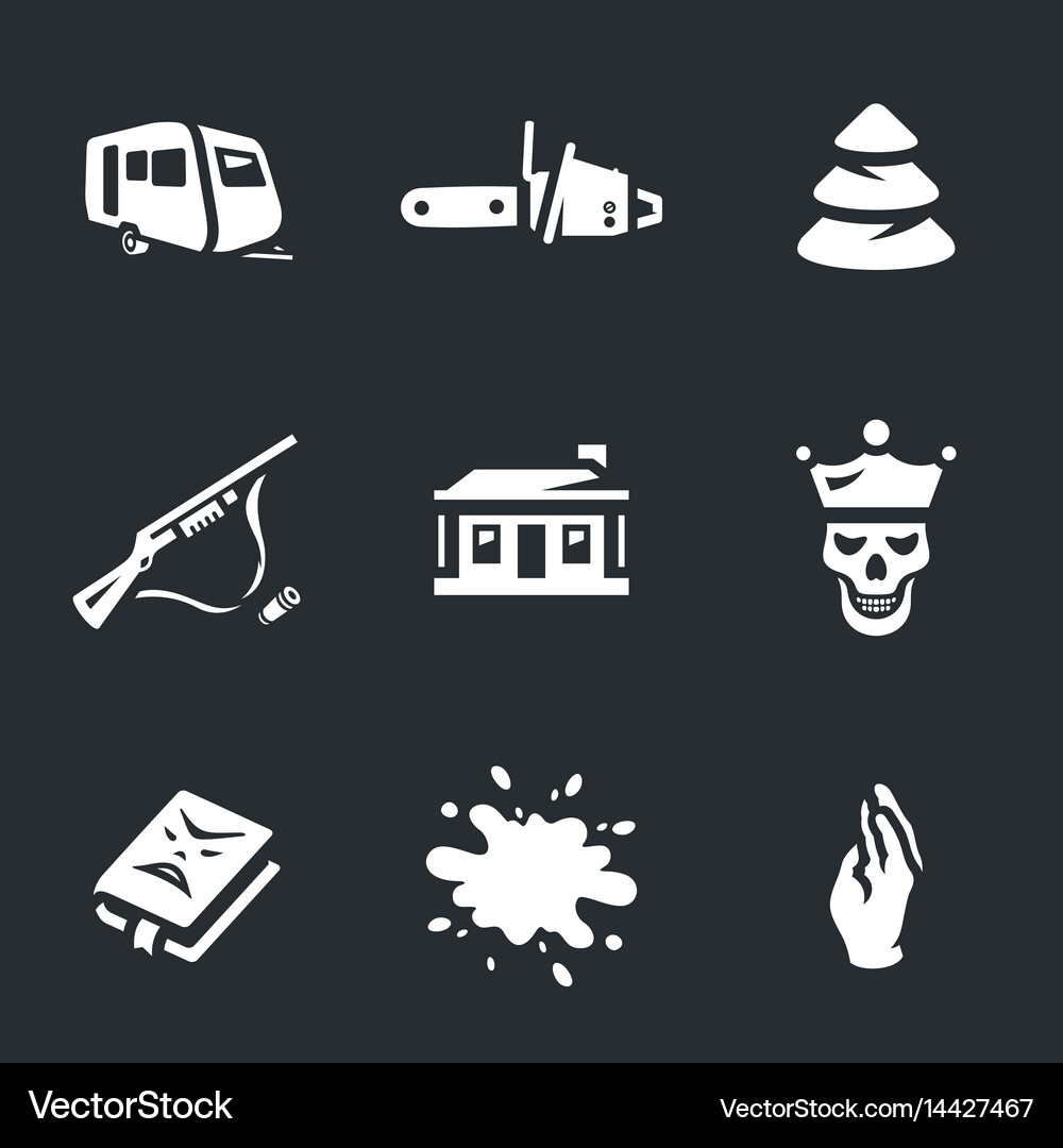 Set of horror icons Royalty Free Vector Image - VectorStock