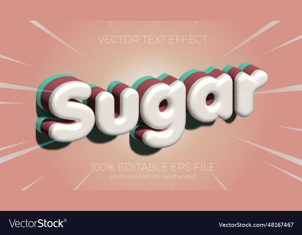 Sugar text effect style eps editable text effect Vector Image