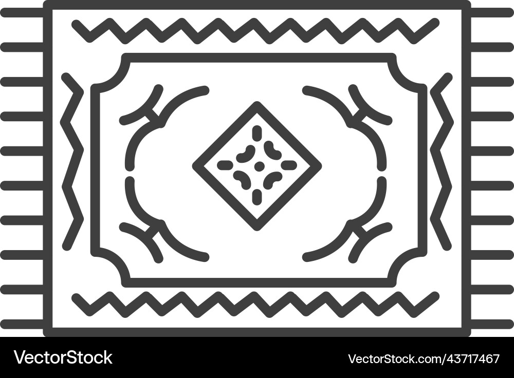 Textile carpet or decorative rug covering Vector Image