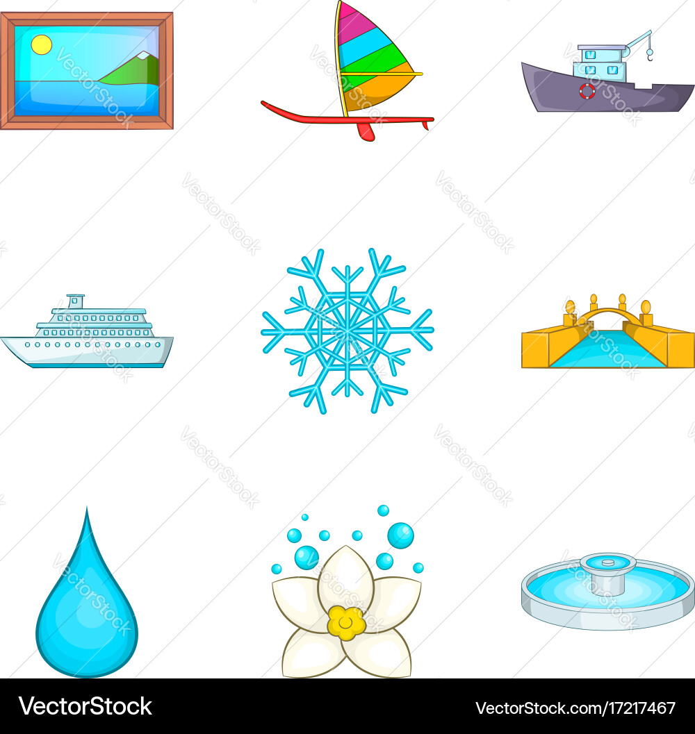 Vacuity icons set cartoon style Royalty Free Vector Image