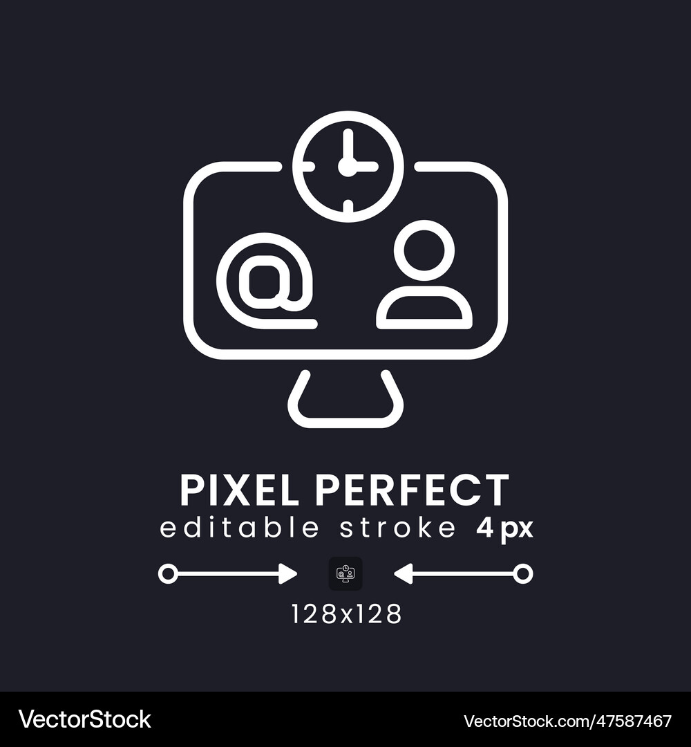 Workspace organization white linear desktop icon Vector Image