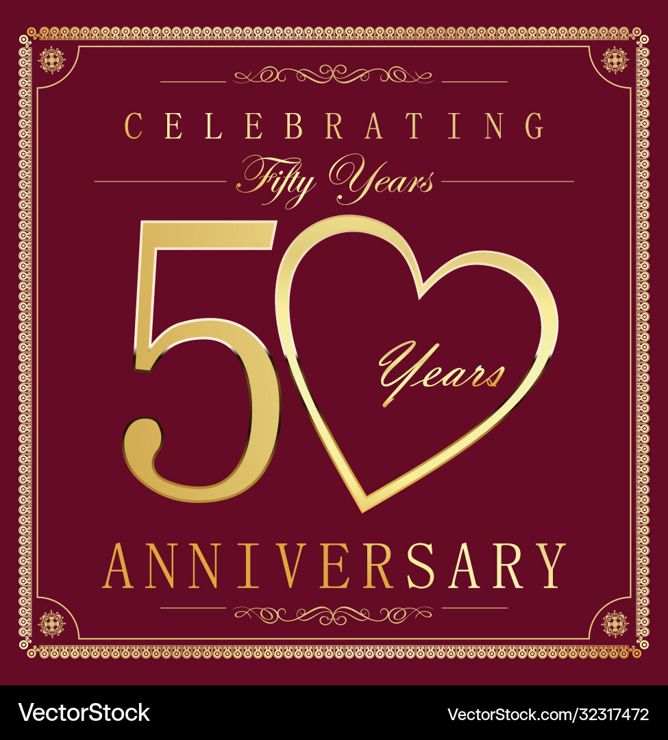 Anniversary retro vintage background 50 years Vector Image