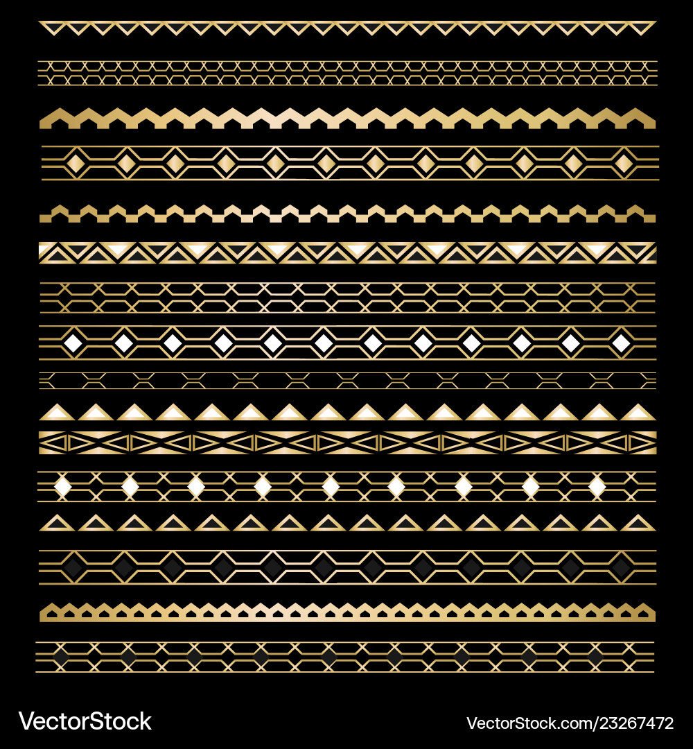 Art deco set of borders Royalty Free Vector Image