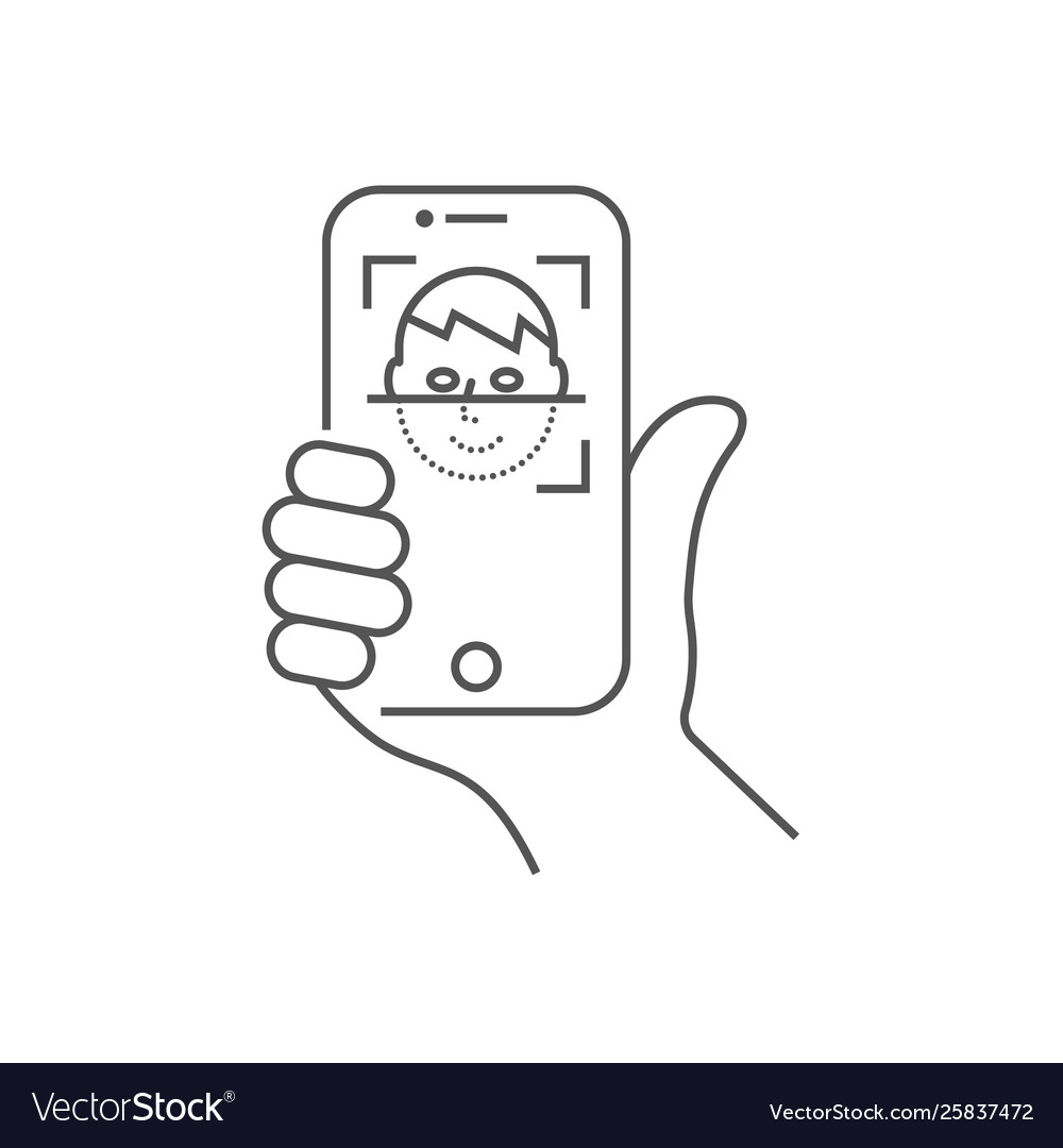 Biometric identification face recognition system Vector Image