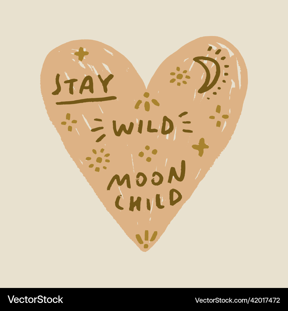 Boho groovy hippie vintage style inspirational Vector Image