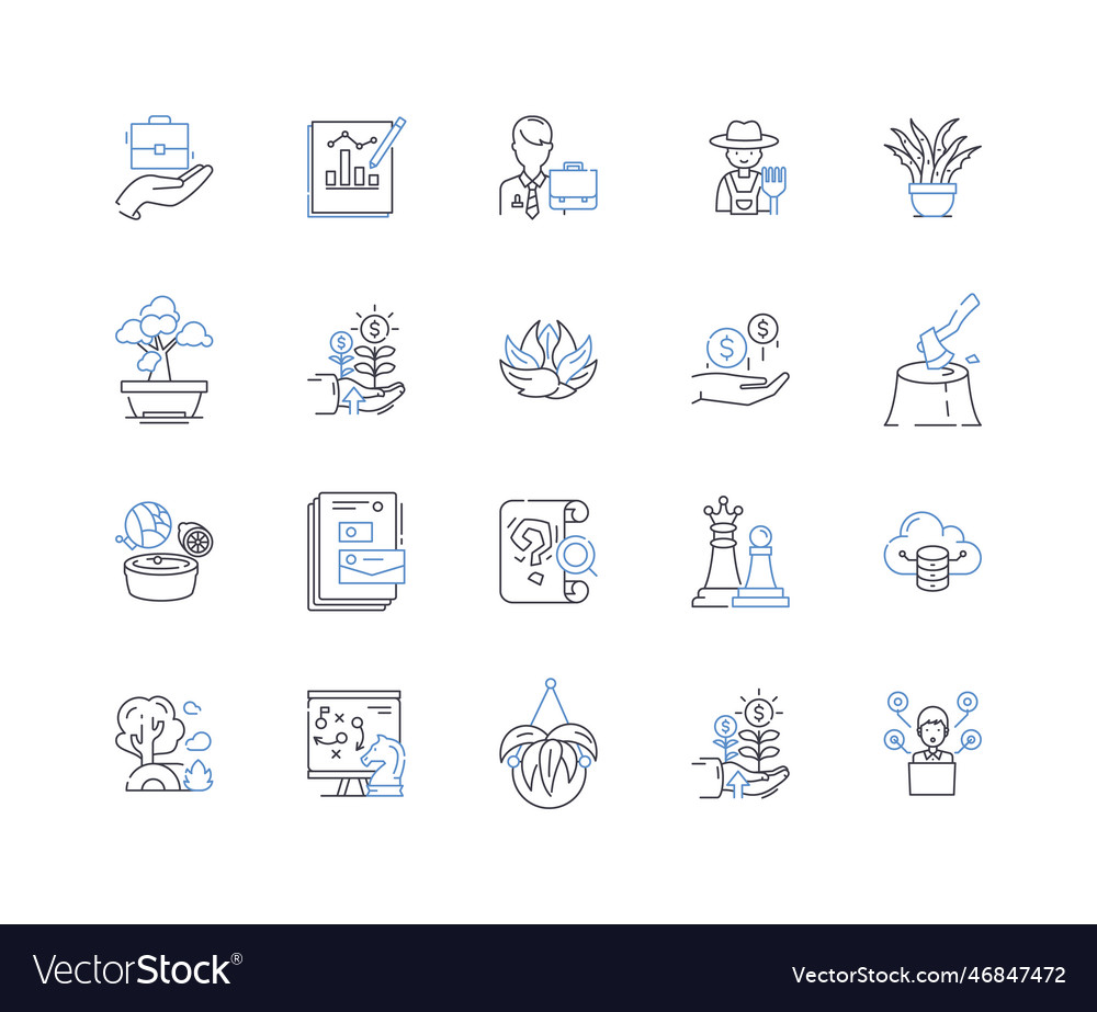 Environmental conservation line icons collection Vector Image