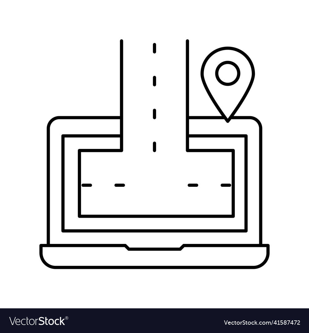 Laptop program line icon Royalty Free Vector Image