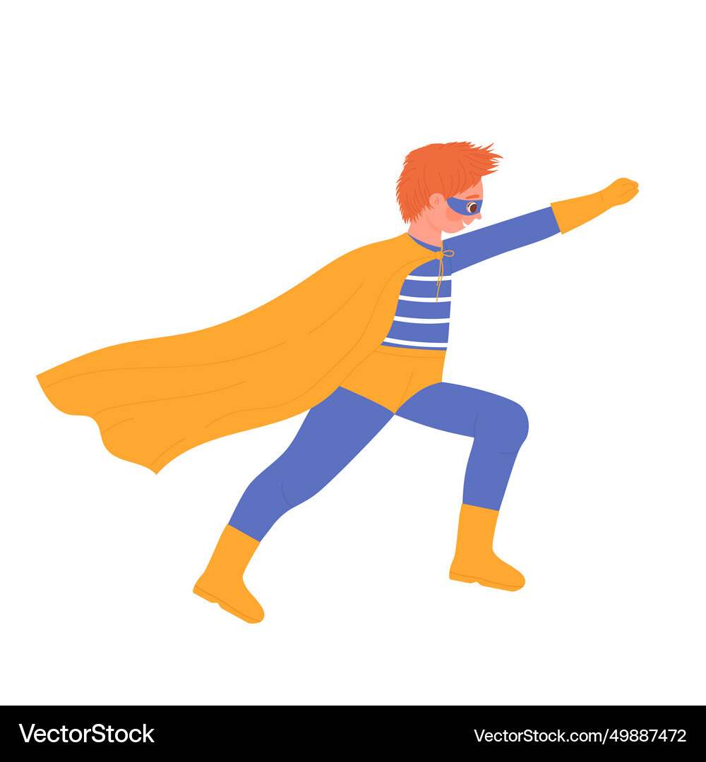 Little kid superhero with power Royalty Free Vector Image