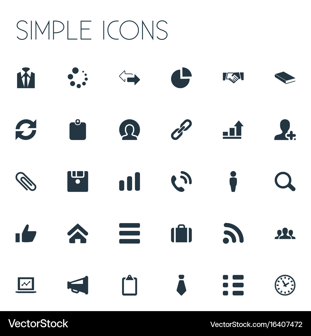 Set of simple team icons Royalty Free Vector Image