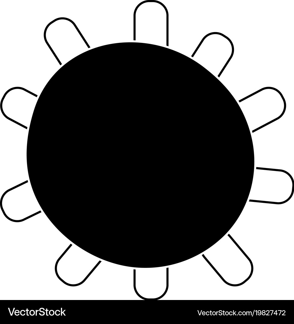 Silhouette sun light weather with ray design Vector Image
