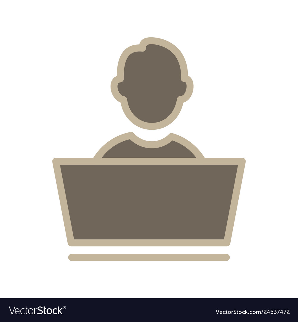 Working on laptop icon Royalty Free Vector Image