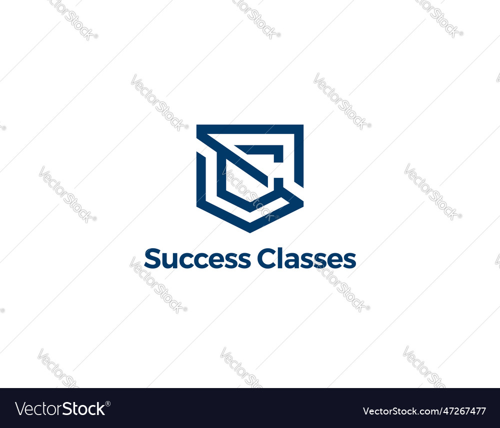 Abstract shield shape letter sc logo design Vector Image