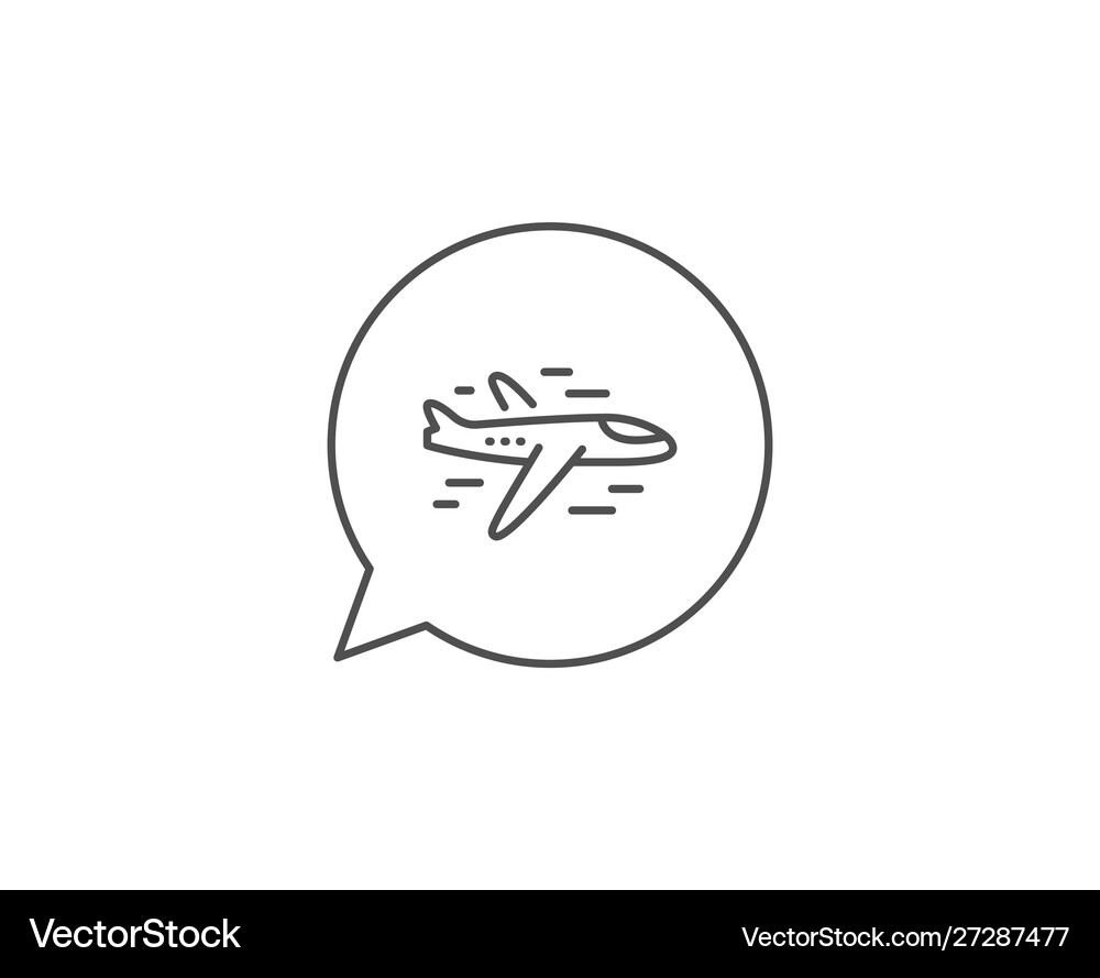 Airplane line icon plane flight transport sign Vector Image