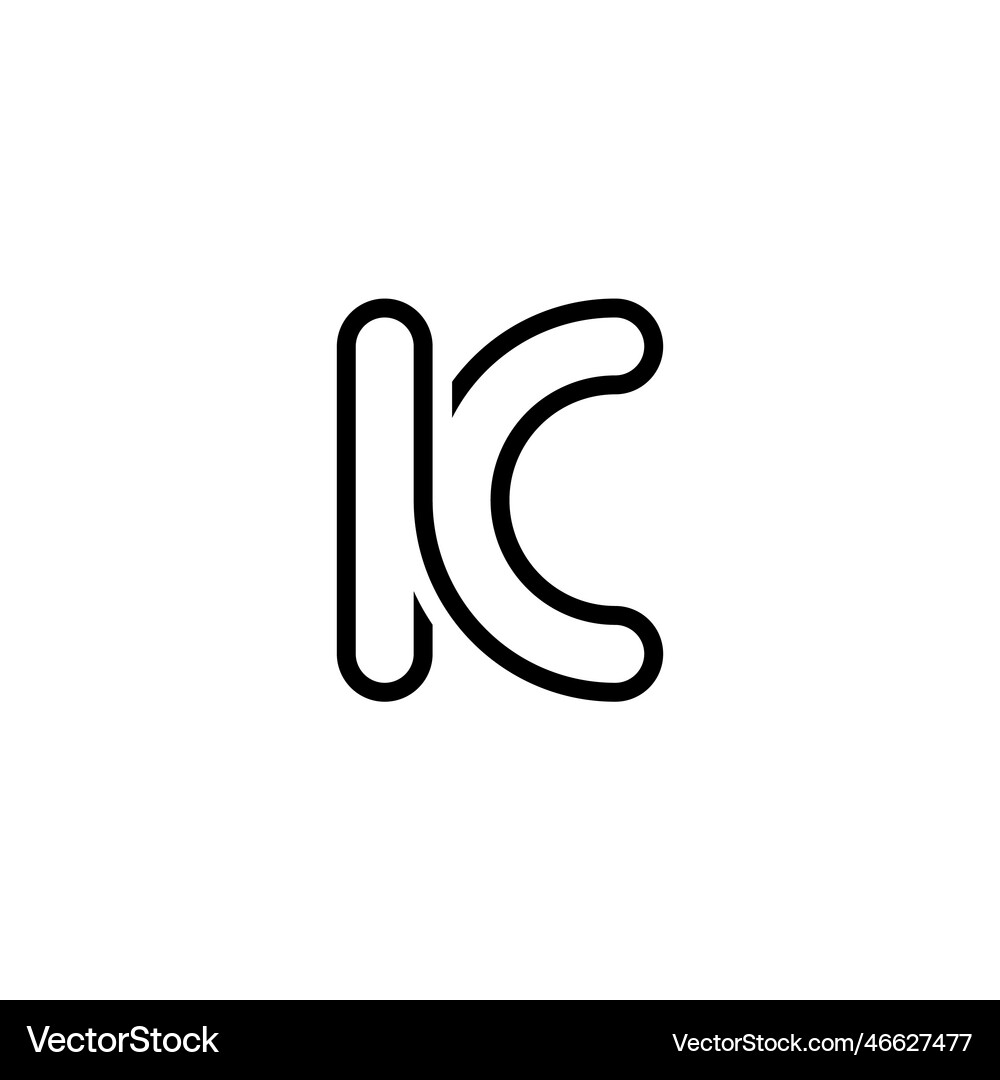 Black line letter k logo icon Royalty Free Vector Image