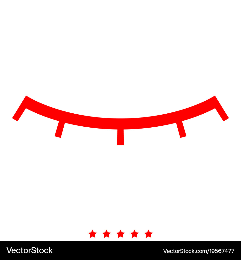 Closed eye icon color fill style Royalty Free Vector Image