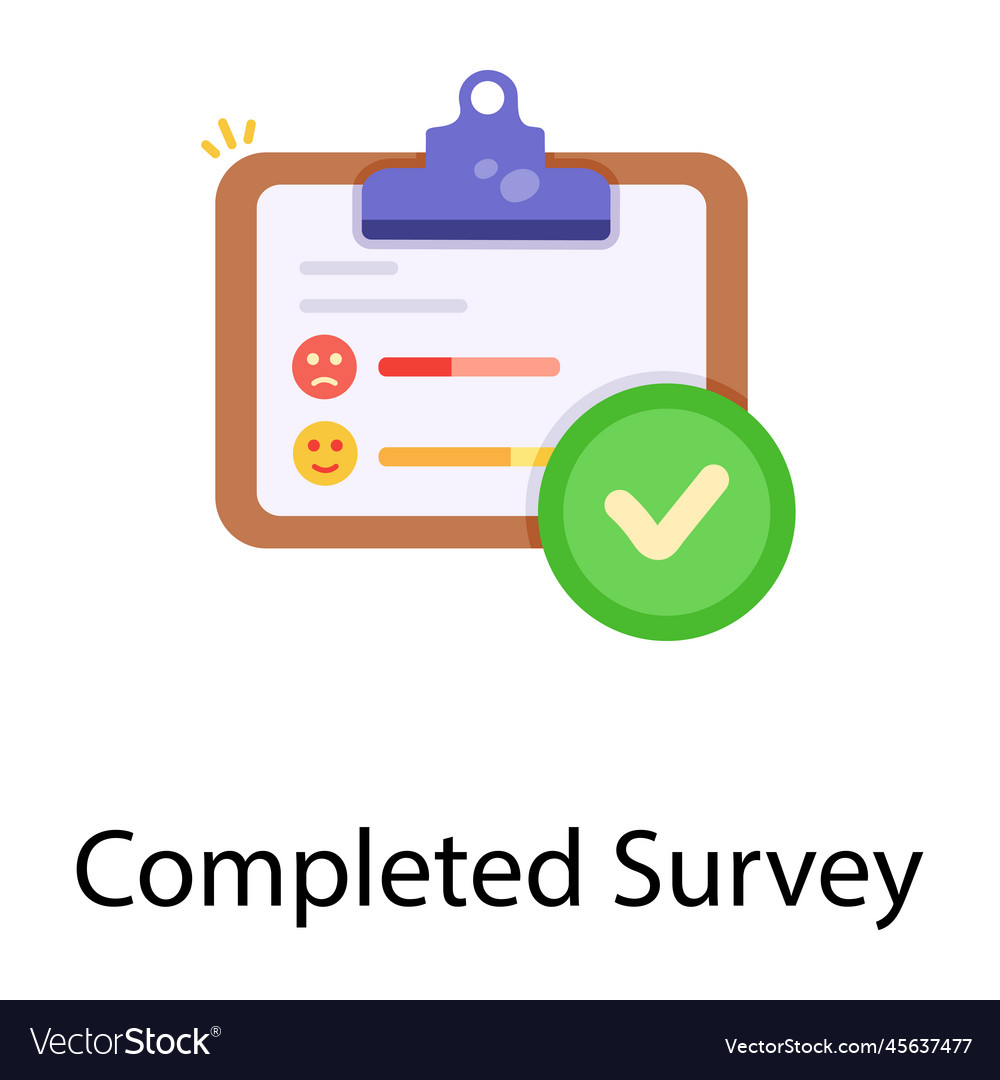 Completed survey Royalty Free Vector Image - VectorStock