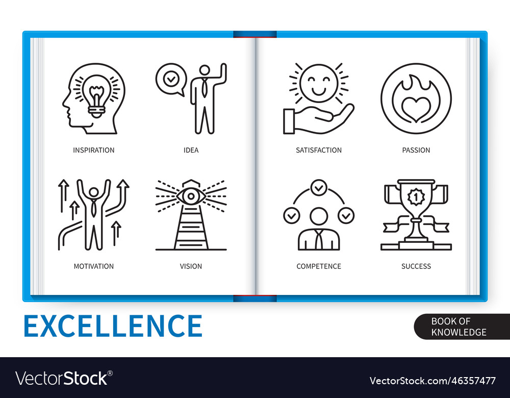 Excellence infographics linear elements set Vector Image