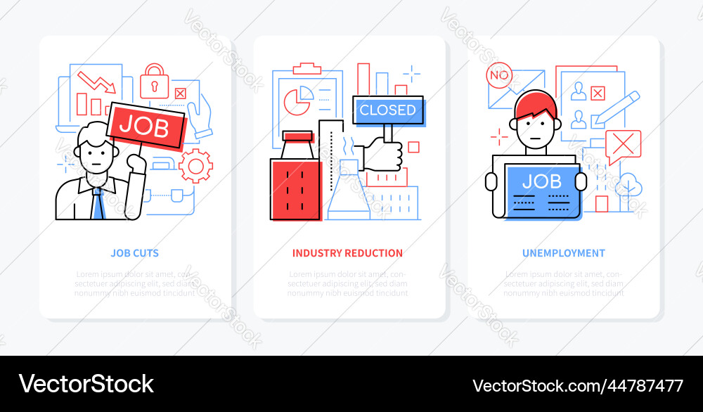 Job cuts and industry reduction - line design Vector Image