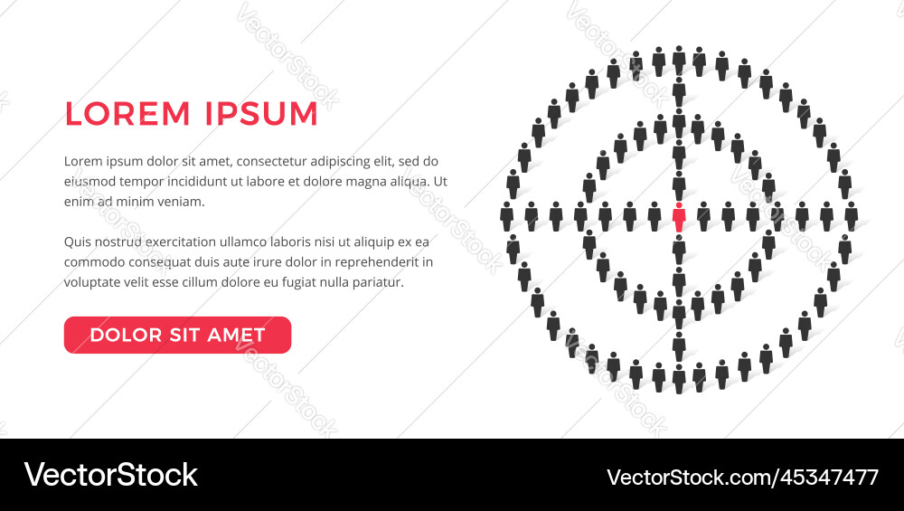 People standing in the shape of target Royalty Free Vector