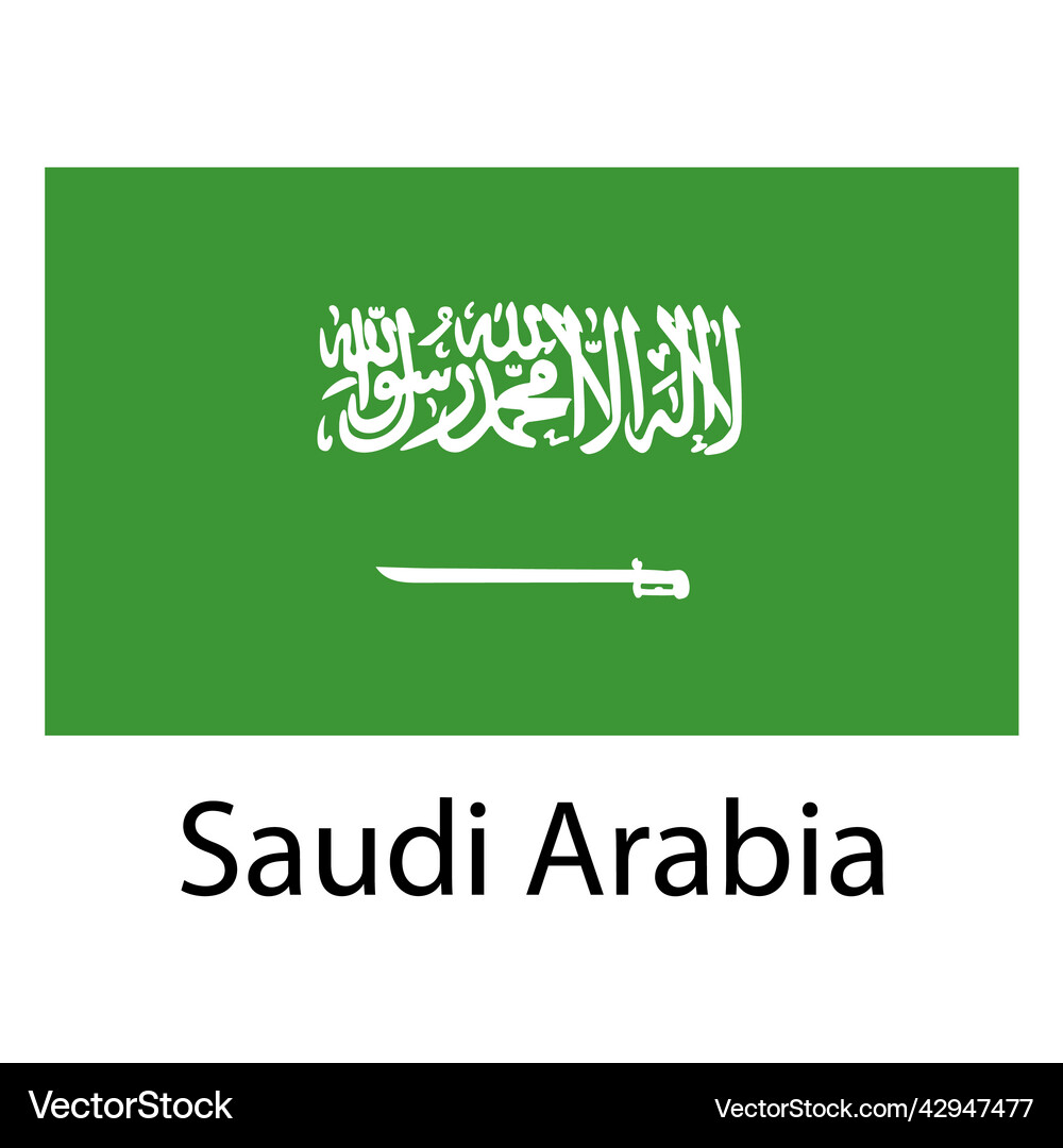 Saudi arabia national flag high quality Royalty Free Vector