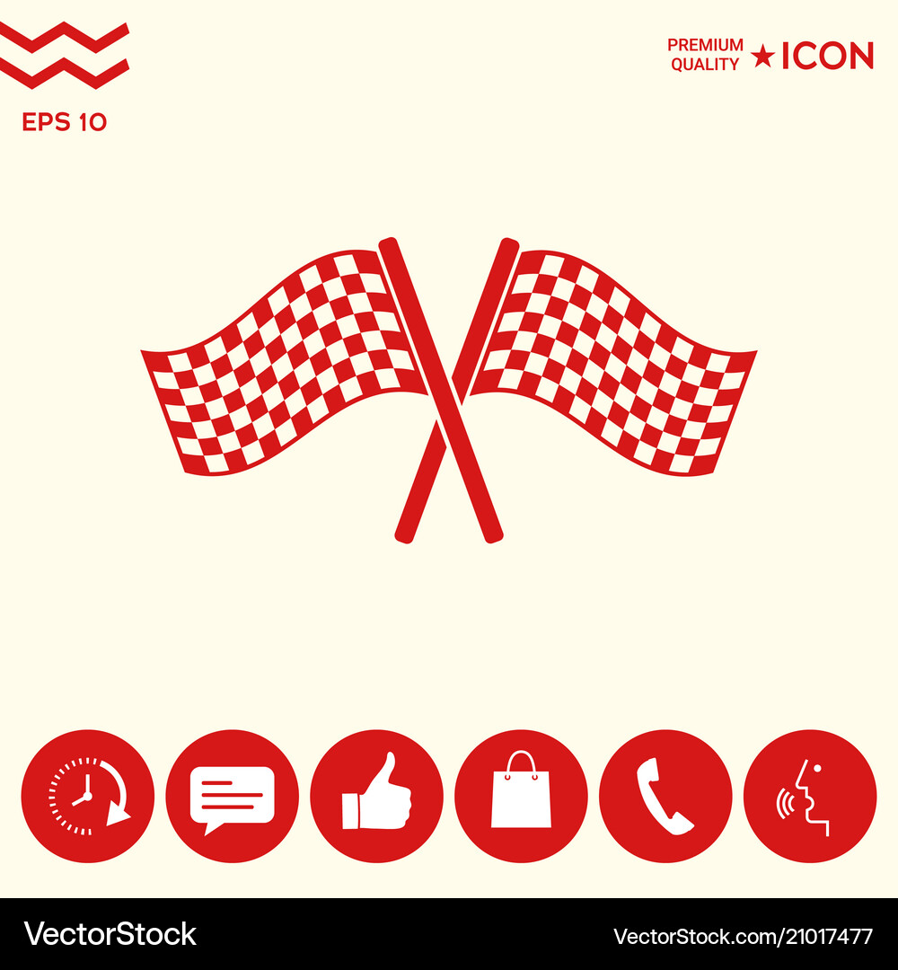Start finish cross flags icon Royalty Free Vector Image