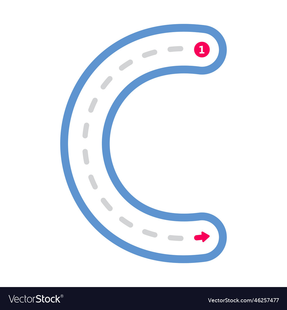 Tracing alphabet letter c uppercase prewriting Vector Image Tracing alphabet letter c uppercase prewriting Vector Image