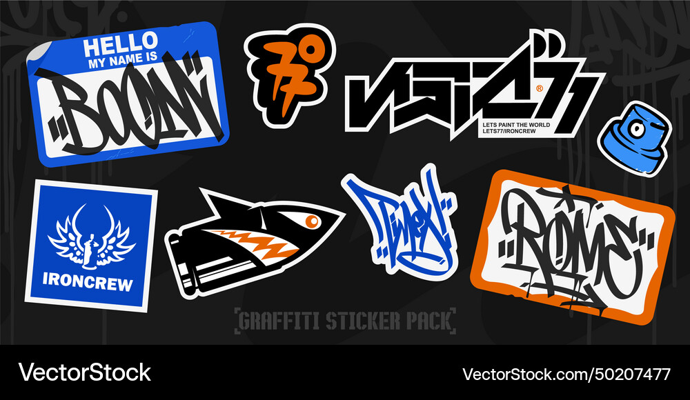 Trendy abstract urban graffiti style sticker Vector Image