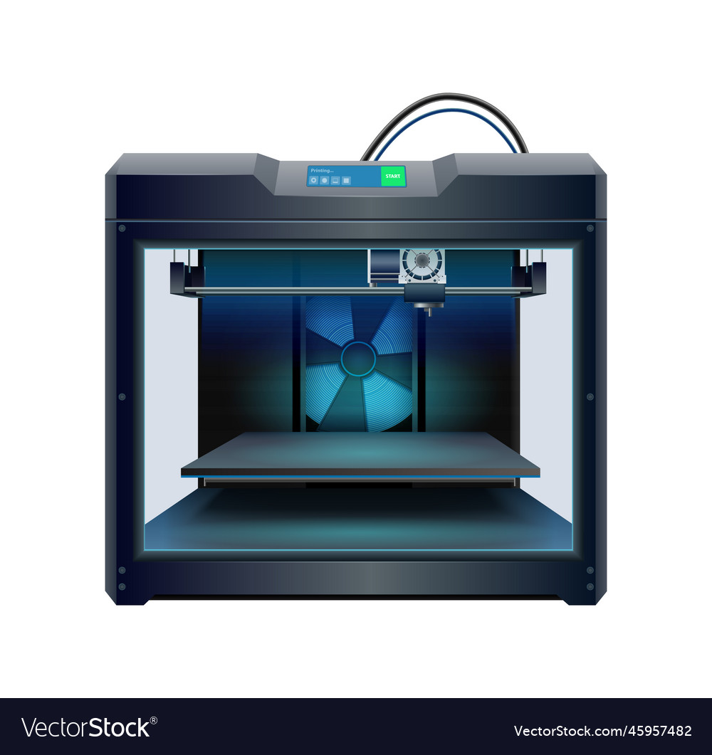 3d printer case composition Royalty Free Vector Image