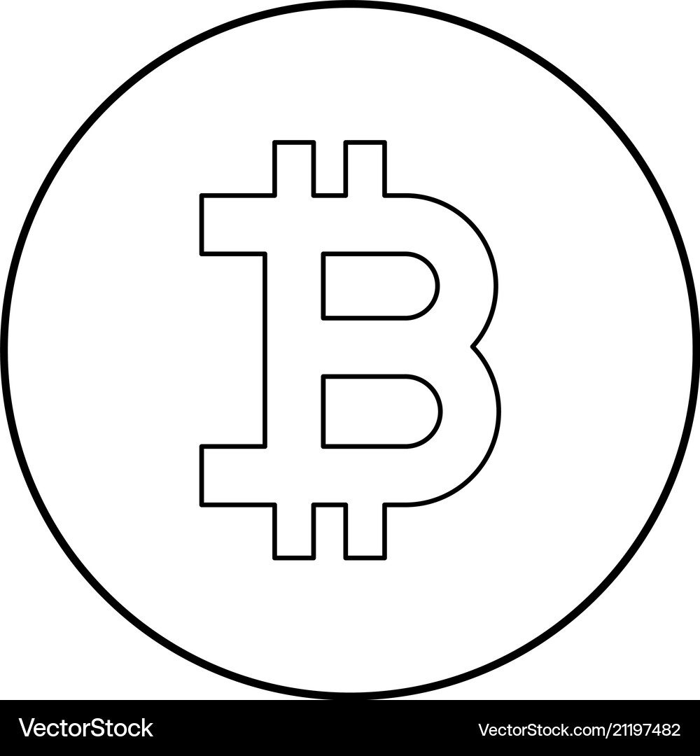 Bitcoin icon black color in circle round Vector Image
