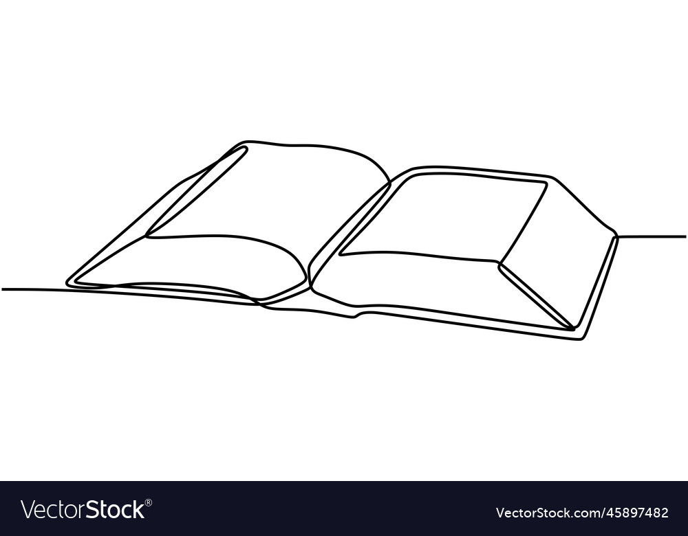 Book one line drawing banner opened Royalty Free Vector Book one line drawing banner opened Royalty Free Vector