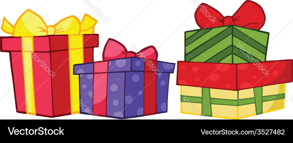 Cartoon presents Royalty Free Vector Image - VectorStock