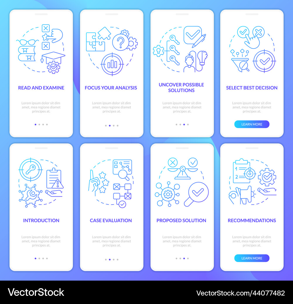 Case study structure and draft blue gradient Vector Image