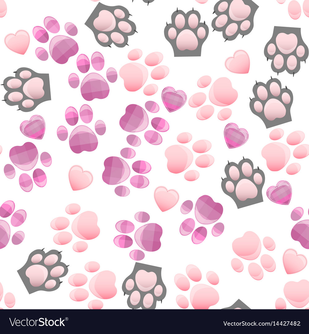 Cat and dog paw print with claws Royalty Free Vector Image