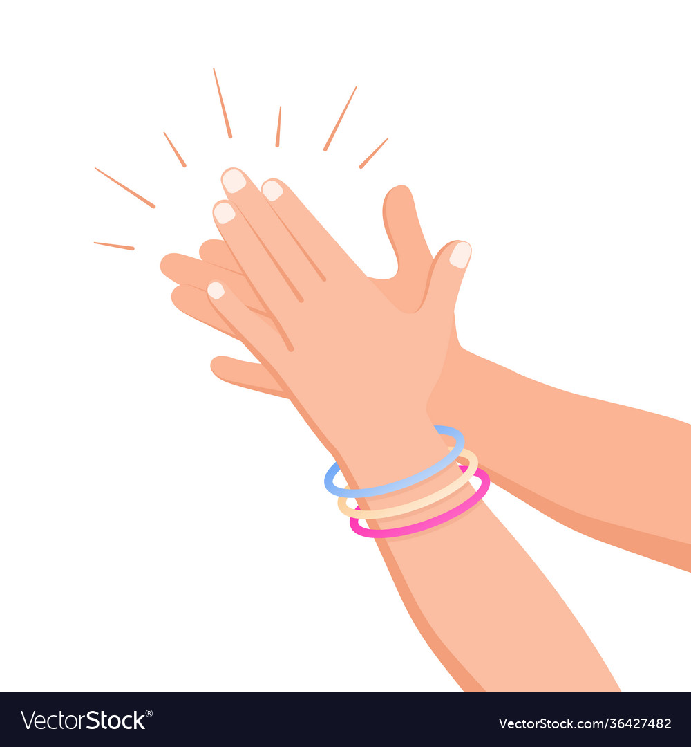 Clapping white hands composition Royalty Free Vector Image