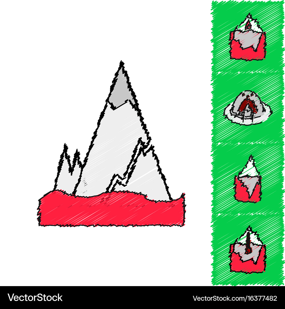 Collection flat shading style icons nature Vector Image