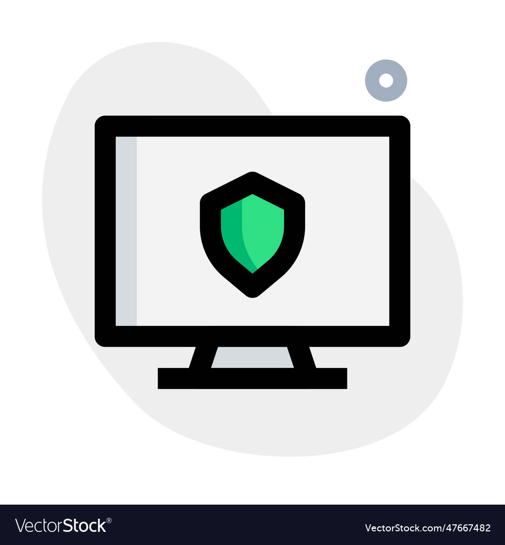 Computer protected with cyber security system Vector Image Computer protected with cyber security system Vector Image