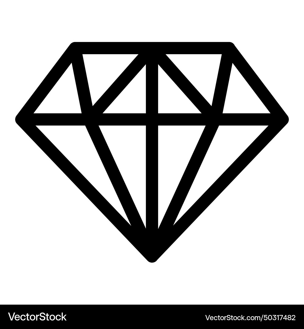Diamond gemstone jewelry flat icon isolated Vector Image