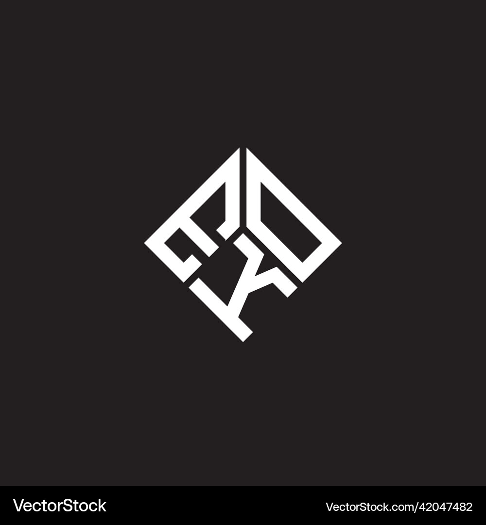 Eko letter logo design on black background Vector Image