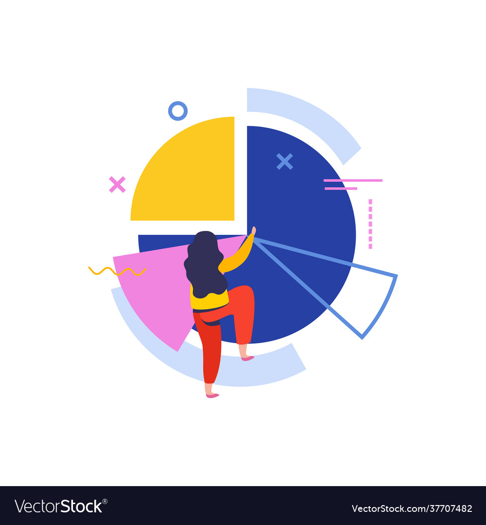 Exploring circle graph composition Royalty Free Vector Image