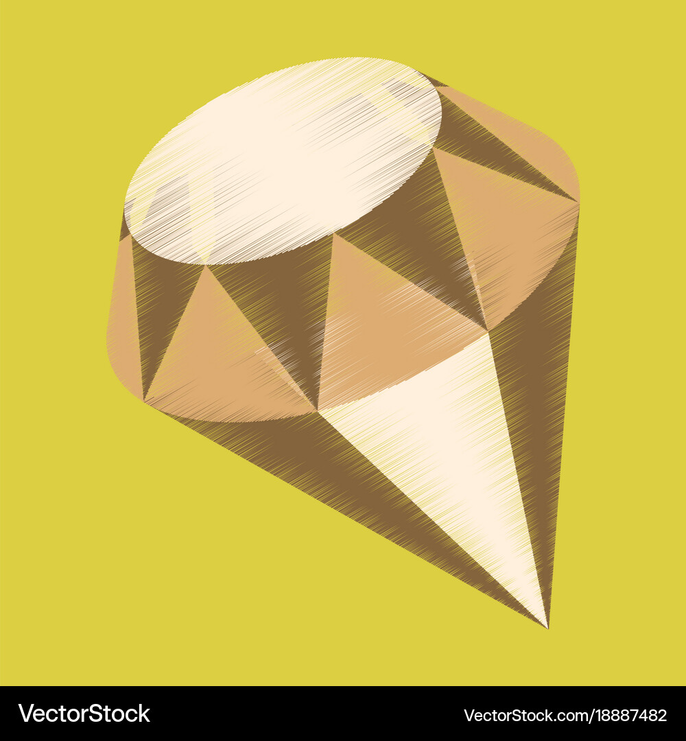 Flat shading style icon diamond expensive jewelry Vector Image
