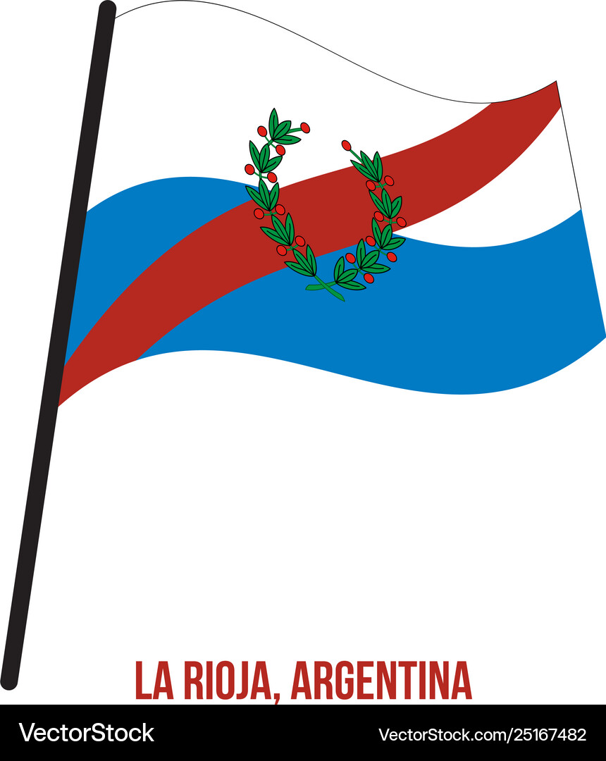 La rioja flag waving on white background Vector Image