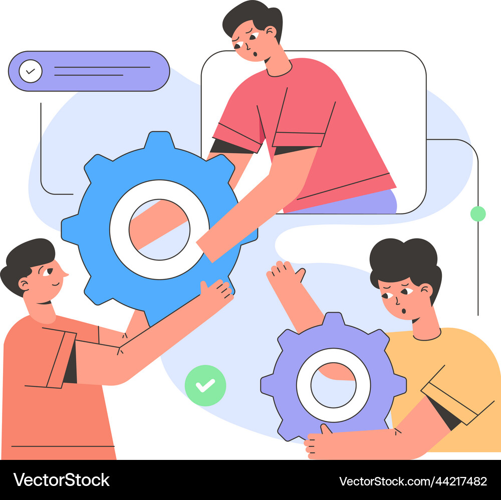 Ready to use flat of team building Royalty Free Vector Image